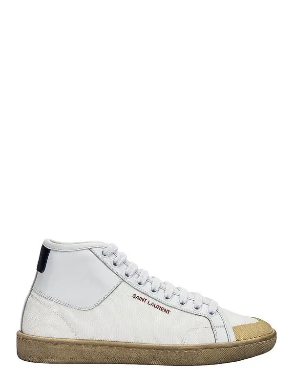 Saint Laurent Sl 39 High Top Sneakers - Off White & Blanc Optique