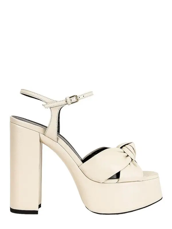 Saint Laurent Bianca Platform Sandals - Pearl