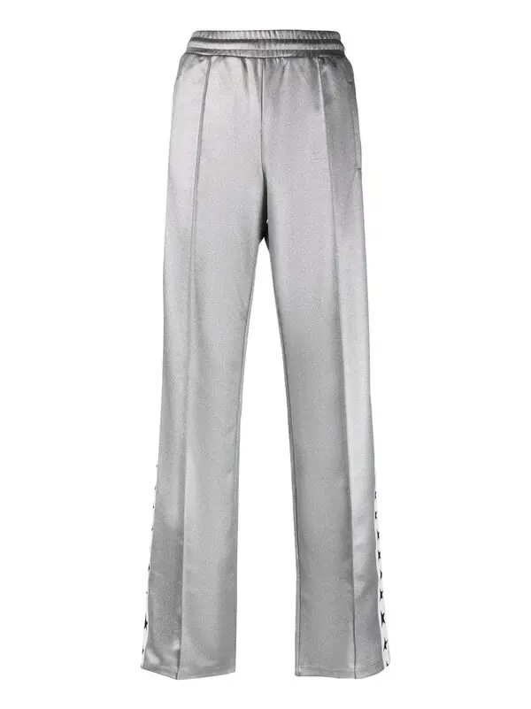 GOLDEN GOOSE Logo-tape Straight-leg Trousers - Grey