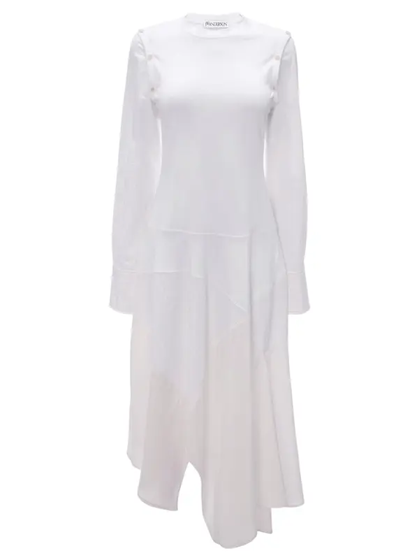 JW Anderson Detachable-sleeve Patchwork Dress - White