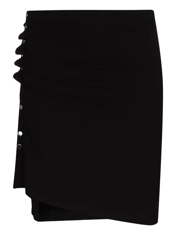 Rabanne Ruched Detail Mini Skirt - Black