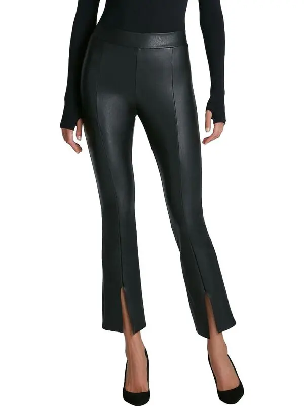 Commando Faux Leather Split Front Pants - Black