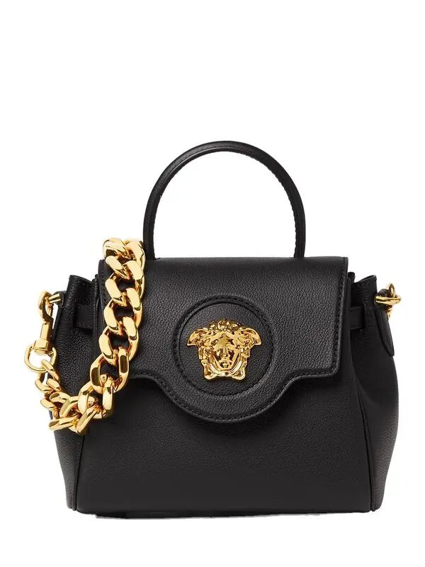 Versace La Medusa Small Leather Top-handle Bag - Black