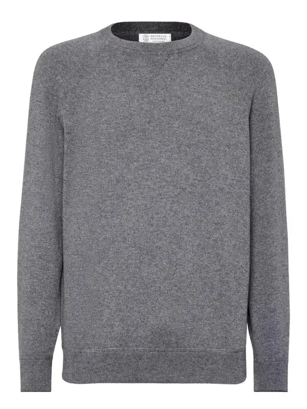 Brunello Cucinelli Crew Neck Cashmere Sweater - Grey
