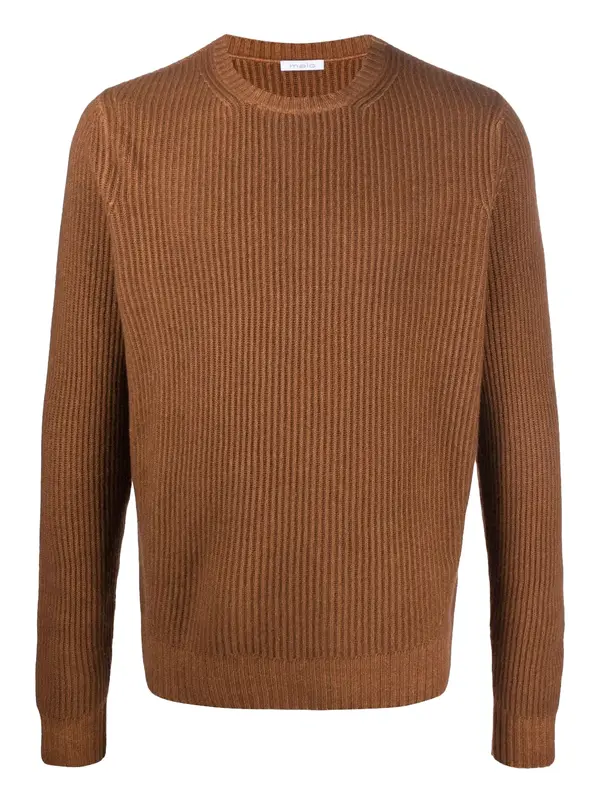Malo Round Neck Jumper - Brown