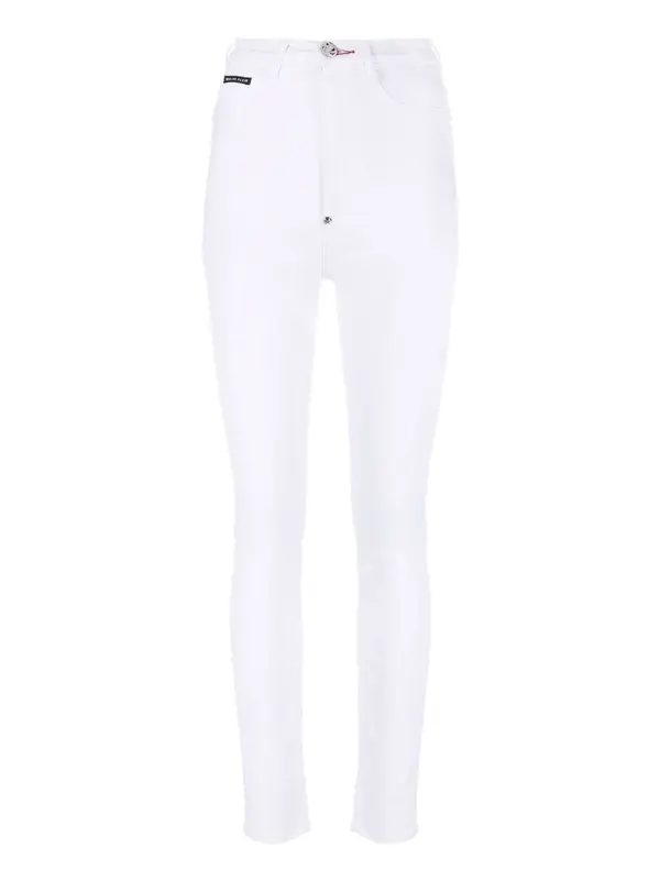 Philipp Plein Super High-waist Skinny Jeans - White
