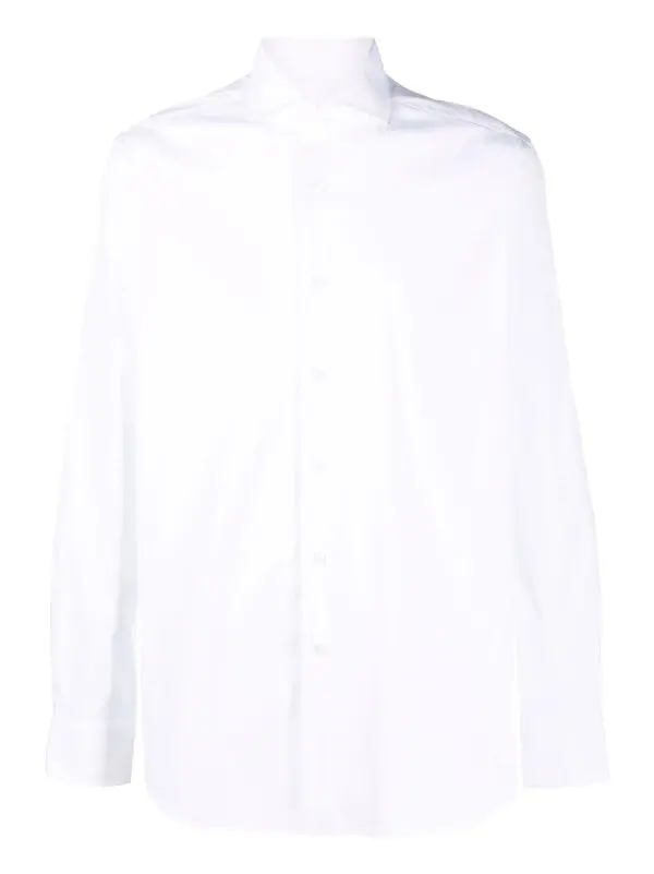 XACUS Curved-hem Buttoned-up Shirt - White