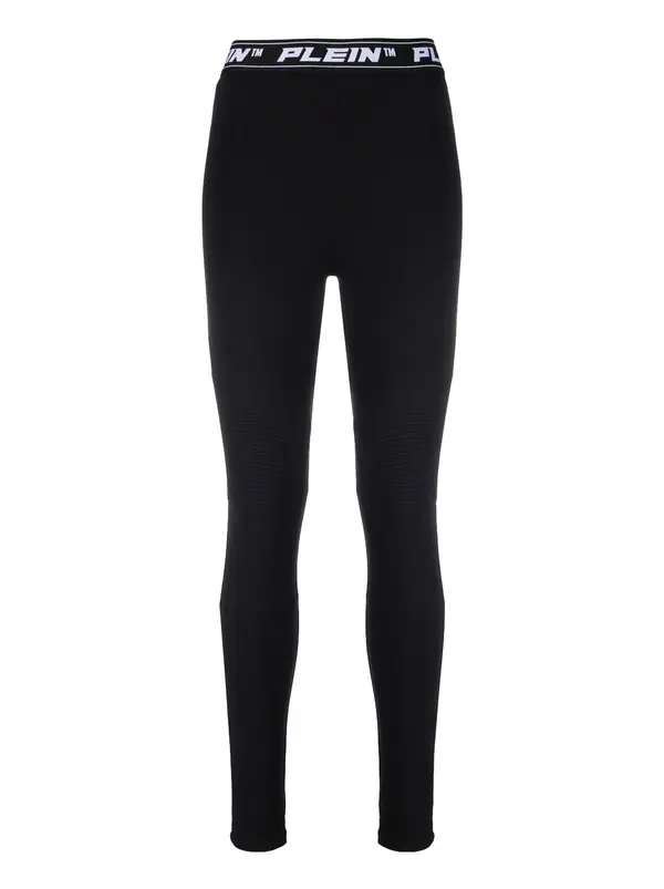 Philipp Plein Logo-waistband Leggings - Black