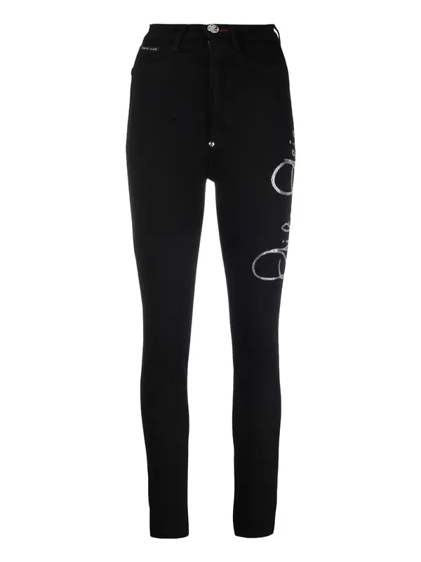 Philipp Plein Logo-print Jeggings - Black