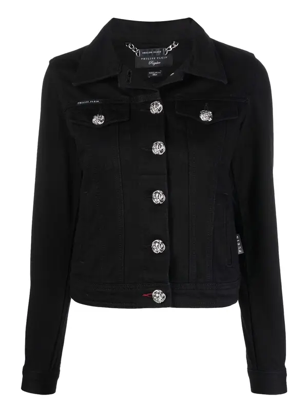 Philipp Plein Logo-plaque Denim Jacket - Black