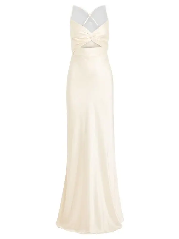 Michelle Mason Twisted Cutout Silk-satin Gown - Ivory