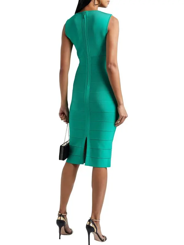 Herve Leger Crossover Bandage Dress - Green