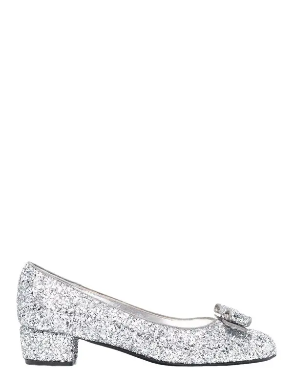 FERRAGAMO Glitter-detail Pumps - Silver
