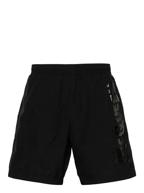 Alexander McQueen Logo-print Swim Shorts - Black