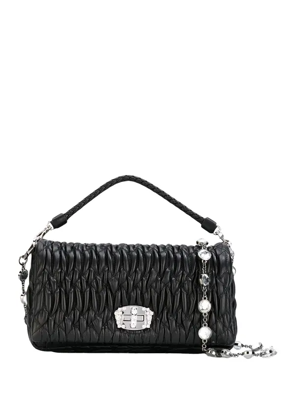 Miu Miu Quilted Leather Clutch - Black