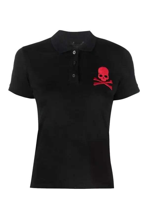 Philipp Plein Skull-patch Polo Shirt - Black