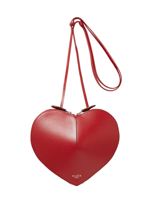 Alaïa Le Coeur Leather Shoulder Bag - Red