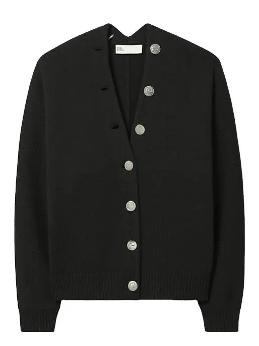 Tory Burch Merino Wool Cardigan - Black