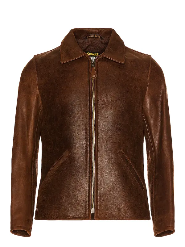 SCHOTT Waxy Buffalo Leather Sunset Jacket - Brown