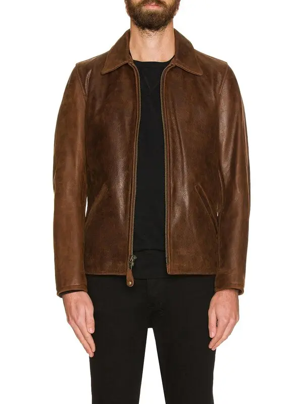 SCHOTT Waxy Buffalo Leather Sunset Jacket - Brown