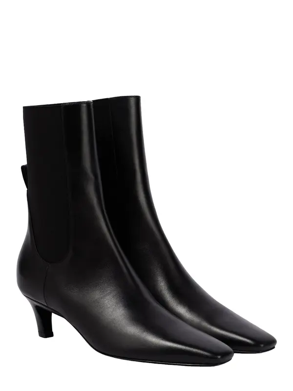 TOTEME 50 Leather Ankle Boots - Black