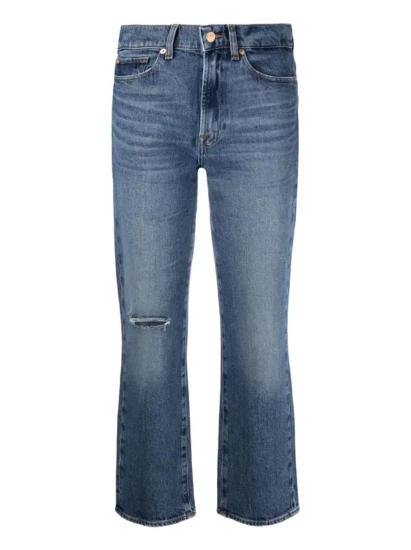 7 For All Mankind High-rise Cropped Logan Jeans - Blue