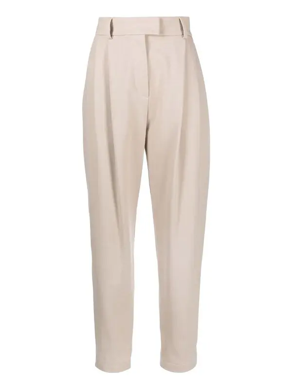 Brunello Cucinelli Pleat-detail Tapered Trousers - Neutrals