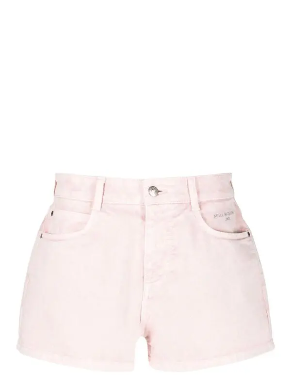 Stella McCartney Embroidered Logo Mid-rise Shorts - Pink
