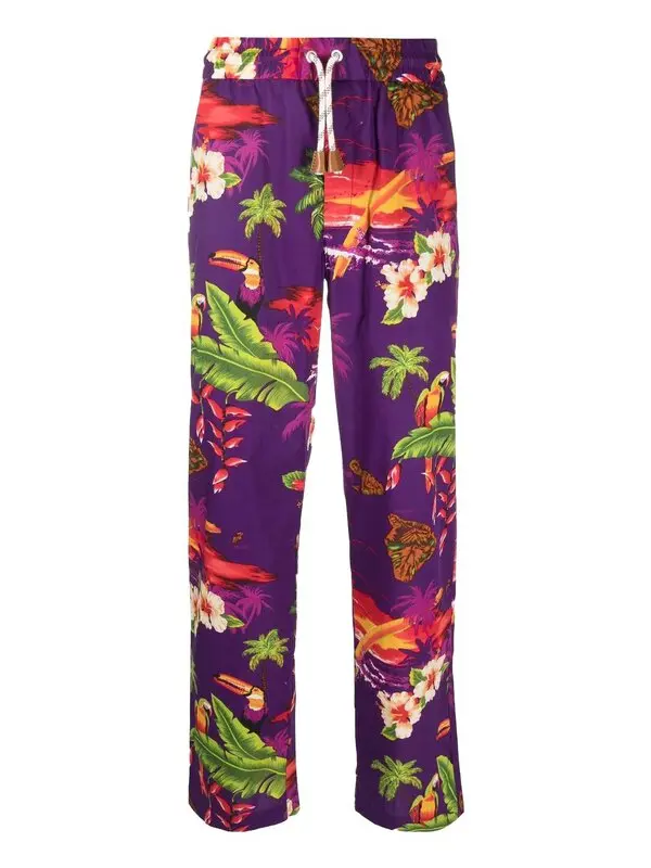 Palm Angels X Moncler All-over Floral-print Track Pants - Purple