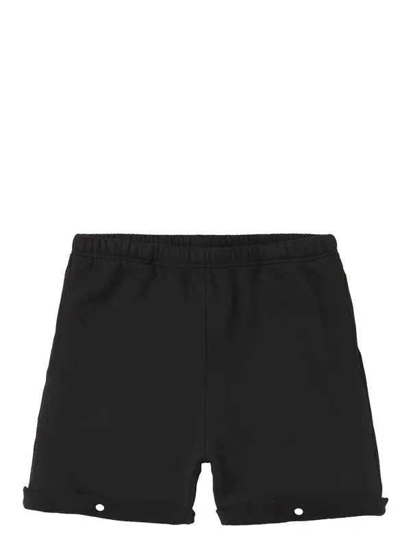 LES TIEN Heavyweight Cotton-jersey Fleece-backed Shorts - Black