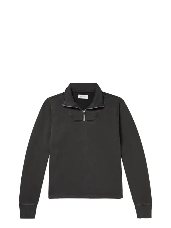 LES TIEN Cotton-jersey Half-zip Sweatshirt - Gray