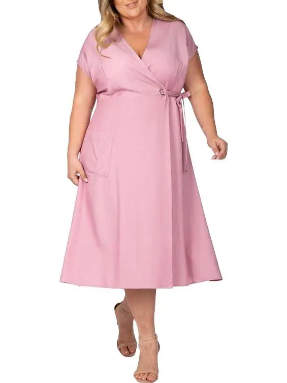 STANDARDS & PRACTICES Midi Wrap Dress - Mauve