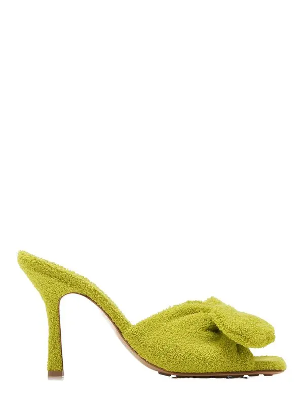 Bottega Veneta Stretch Terry Bow Sandals - Green