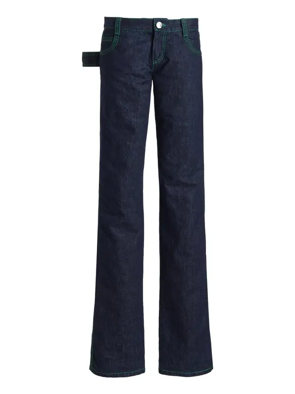 Bottega Veneta Embroidered Flared-leg Jeans - Blue