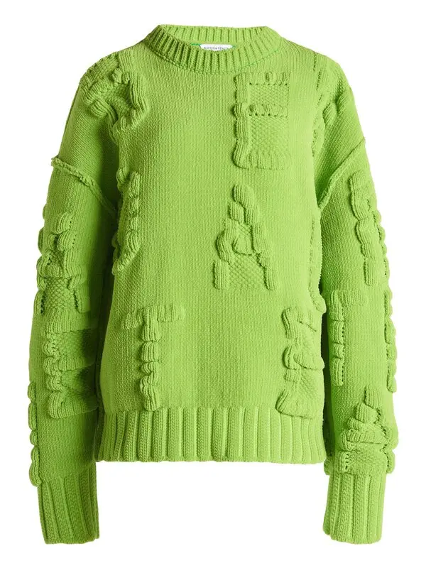 Bottega Veneta Logo-knit Chenille Sweater - Green