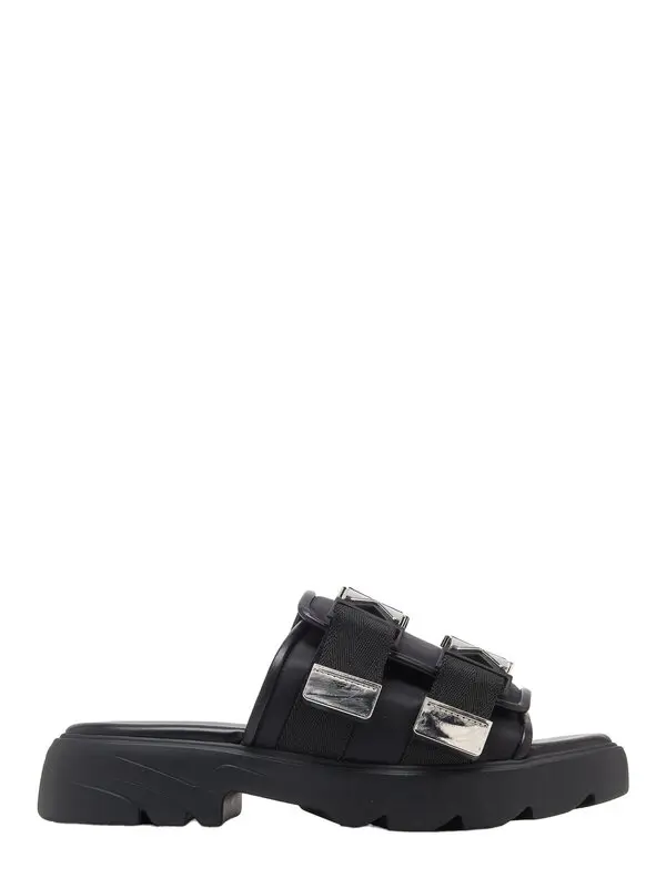 Bottega Veneta Flash Buckled Leather And Rubber Sandals - Black