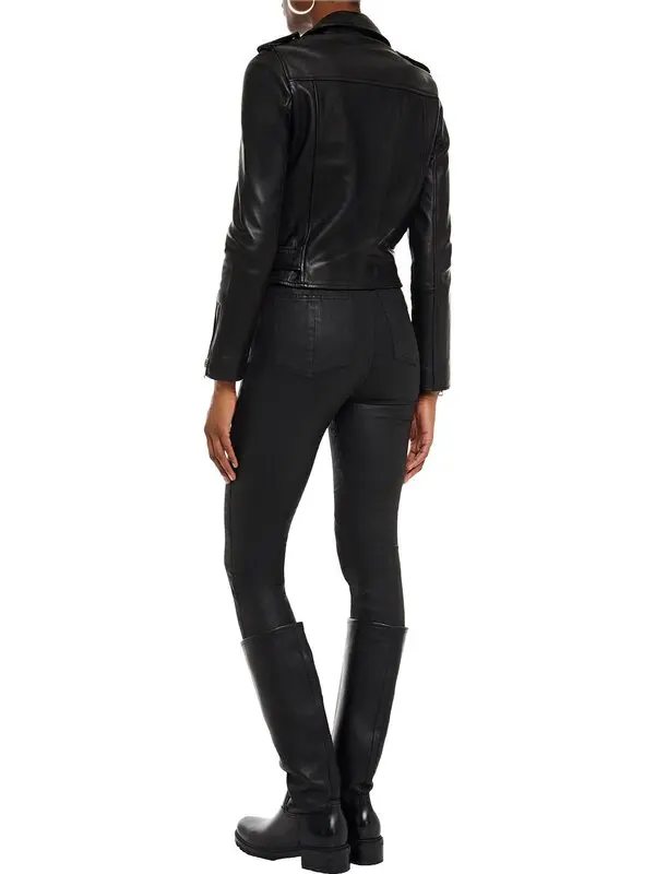 Walter Baker Kelsey Leather Biker Jacket - Black