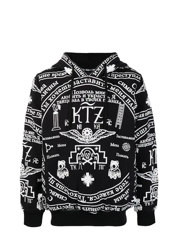KTZ Oversized Printed Hoodie - Black