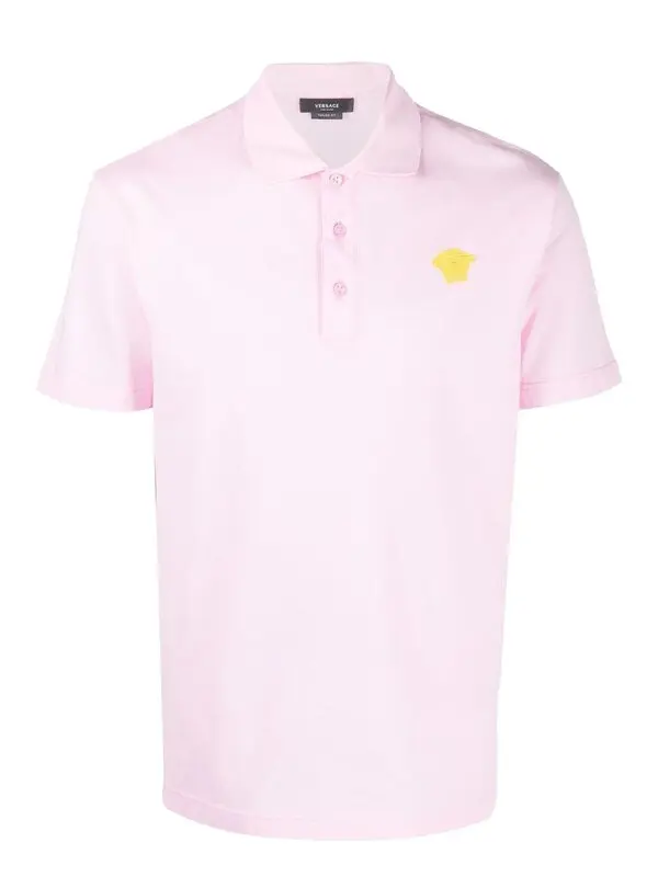 Versace Logo-patch Polo Shirt - Pink