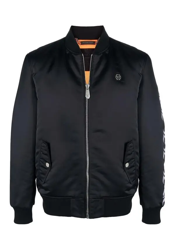 Philipp Plein Logo-print Bomber Jacket - Black
