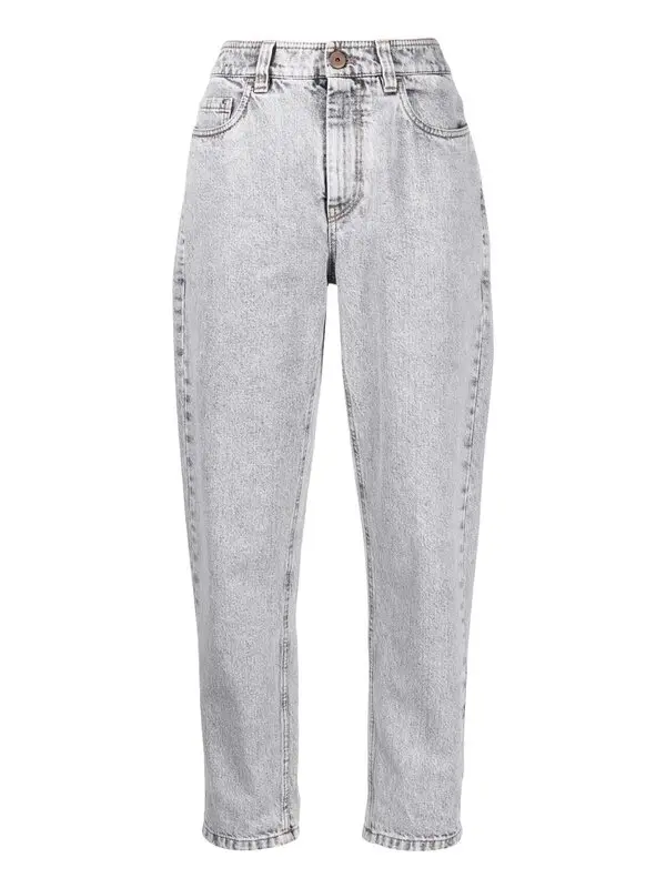 Brunello Cucinelli Tapered-leg Jeans - Grey