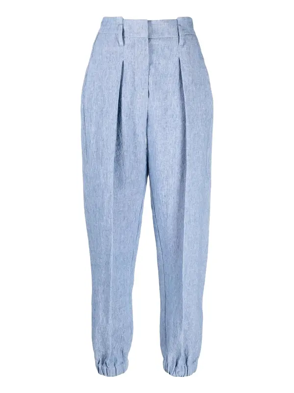 Brunello Cucinelli Linen Suit Trousers - Blue
