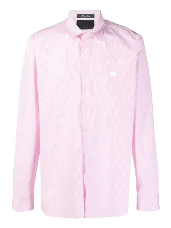 Philipp Plein Skull-print Striped Shirt - Pink