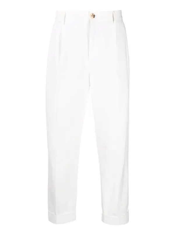 Brunello Cucinelli Dart-detail Straight-leg Trousers - White