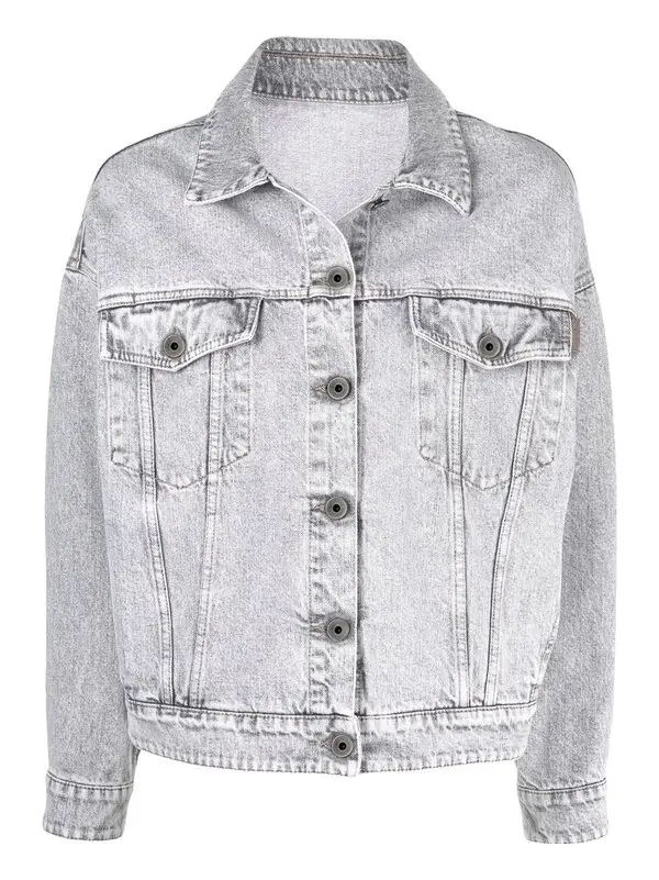 Brunello Cucinelli Oversized Denim Jacket - Grey