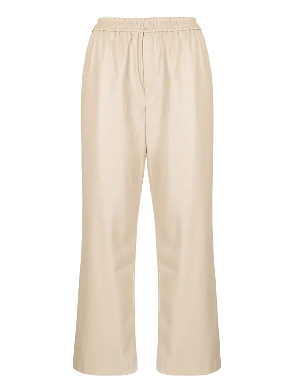 Goen.j Faux-leather Straight Trousers - Brown