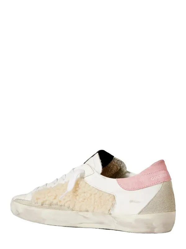 GOLDEN GOOSE Superstar Shearling-trimmed Sneakers - White