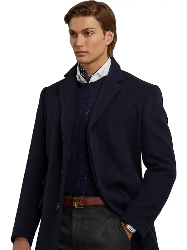 Ralph Lauren Kent Wool-blend Topcoat - Navy