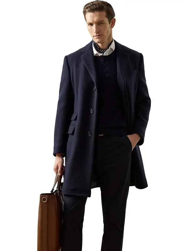 Ralph Lauren Kent Wool-blend Topcoat - Navy