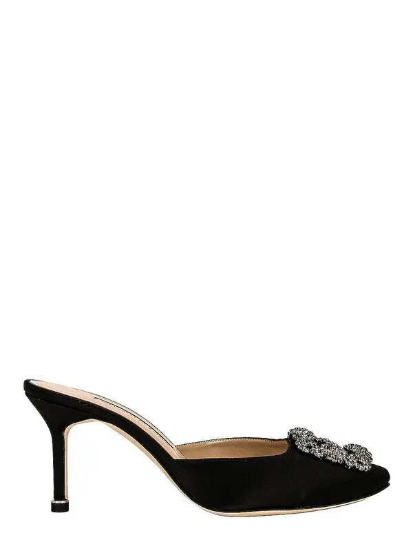 Manolo Blahnik Hangisi 70 Mules - Black